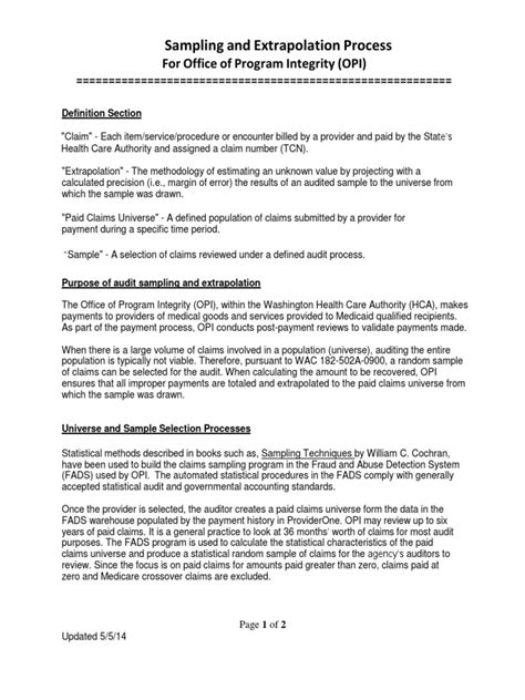 Samplingextrapolationprocess Pdf Sampling Statistics Audit