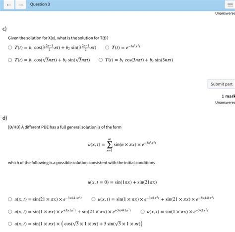 Solved Question 3 Let Us Solve The Following Equation Via
