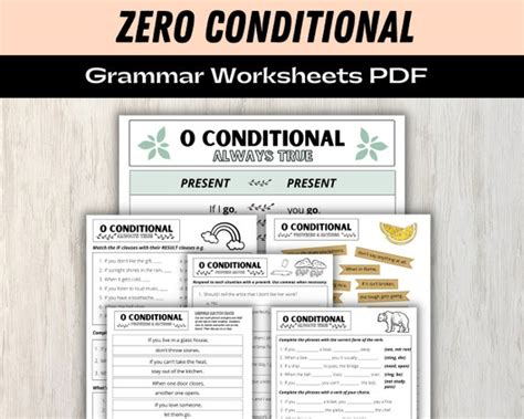Zero Conditional Interactive And Downloadable Worksheet