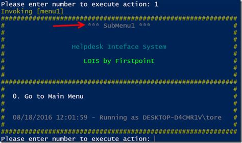 creating menus in powershell