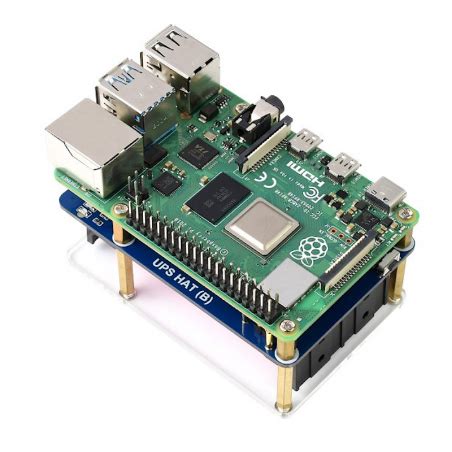 UPS HAT B For Raspberry Pi 5V Output Up To 5A Current Pogo Pins Connector Waveshare 20568