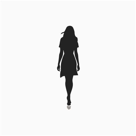 Elegant Lady Silhouette Walking Stock Vector