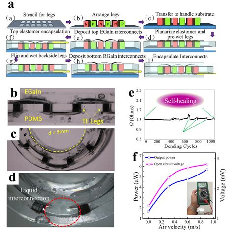 A π Type Flexible Thermoelectric Fte Device With Self Healing Liquid