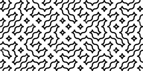 Abstract Modern Minimal Black And White Monochrome Geometry Array Of Wiggly Lines Pattern