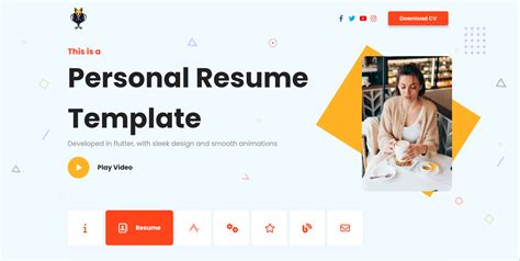 Fizzux Personal Resume Flutter Ui Web App By Fizzux Codecanyon