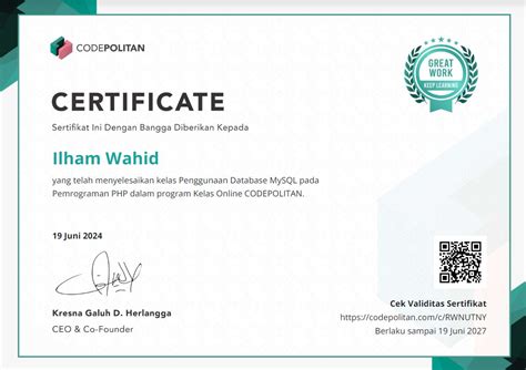 Ilham Wahid Setiawan On Linkedin Im Happy To Share That Ive Obtained A New Certification