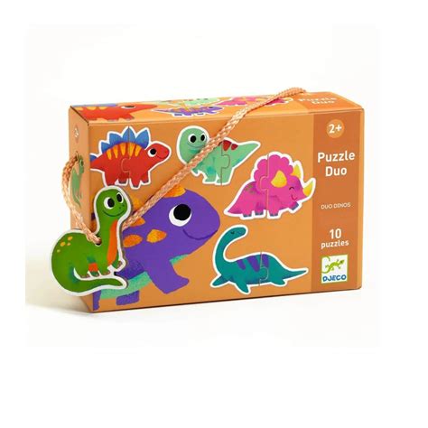 Djeco Puzzle Duo Dinosaurier 10 Zweiteilige Puzzles Zambomba