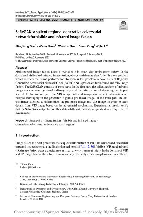 SaReGAN A Salient Regional Generative Adversarial Network For Visible And Infrared Image Fusion