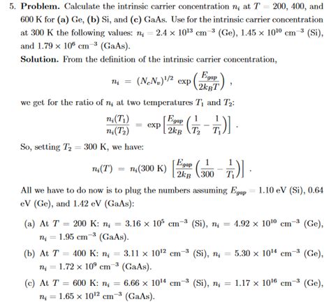 Solved Intrinsic Carrier Concentration I don't understand | Chegg.com