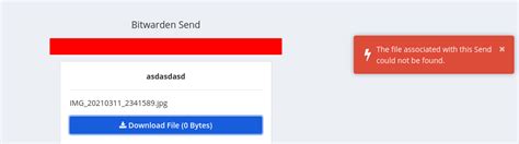 Send File Has Filesize Of 0 Bytes Likely Due To Failed Authentication