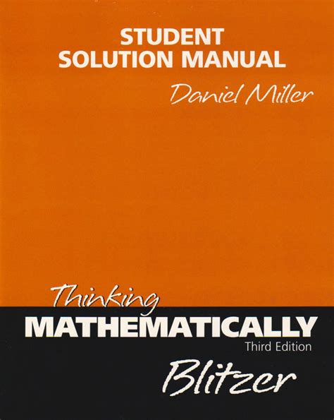 Thinking Mathematically 3rd Edition Student Solutions Manual Amazon