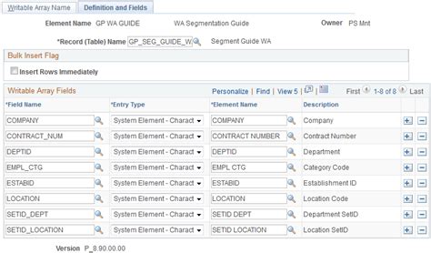 defining writable array elements