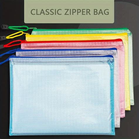 10pcs 메쉬 지퍼 포켓 지퍼 파일 슬롯 크로스 스티치 용 퍼즐 프로젝트 가방 및 스토리지 정리 여행 학교 Temu
