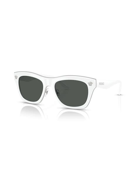 Versace Rectangle White Dark Grey Sunglasses David Jones