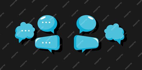 Premium Vector Template Set Vector Four Social Media Speech Bubbles