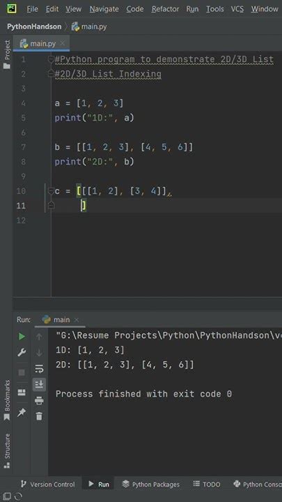 Python Program To Demonstrate 2d And 3d List Python Shorts