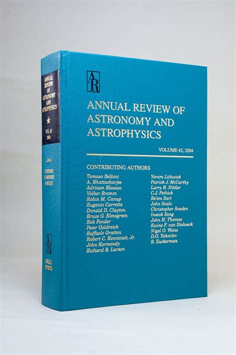 Annual Review Of Astronomy And Astrophysics