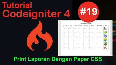 19 belajar codeigniter 4 indonesia print laporan dengan paper css