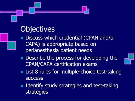 PPT Test Taking Strategies For CPAN And CAPA Certification PowerPoint Presentation ID