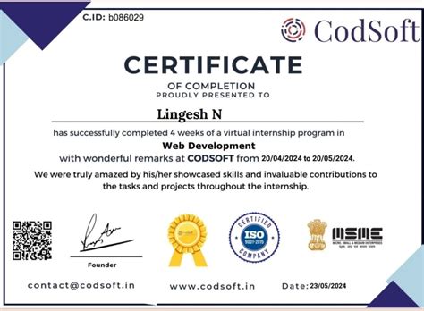 Lingesh N On Linkedin Codsoft Cip Webdevelopment Internship Coding Technology