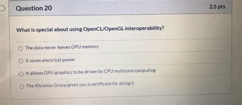 Solved Question Pts The OpenCL Function Chegg