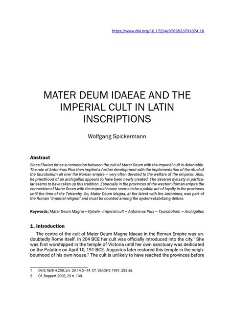 Spickermann Pdf Roman Empire Ancient Roman Religion