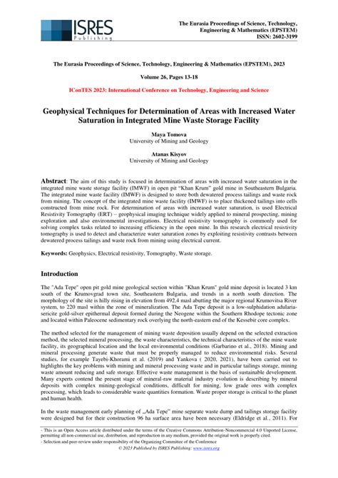 Pdf Geophysical Techniques For Determination Of Areas With Increased Water Saturation In
