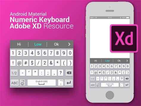 Android Material Numeric Keyboard Resource For Adobe Xd Free Psd Templates