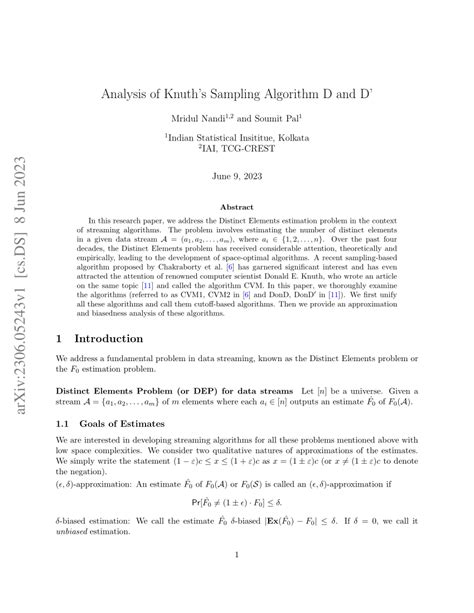 pdf analysis of knuth s sampling algorithm d and d