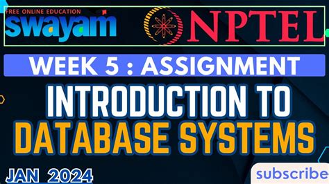nptel introduction to database systems week5 quiz assignment solution