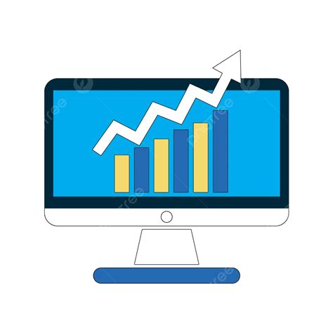 Desktop Flat Illustration Business Analytics Vector Desktop Computer Business Analytics