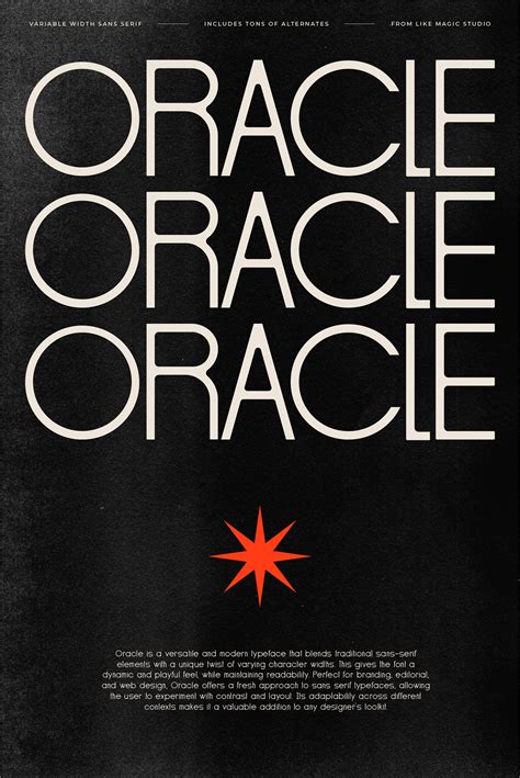 Oracle Variable Width Sans Serif Behance