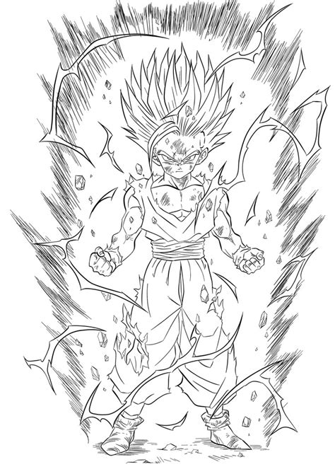 Gohan Ssj 2 Para Colorear Goku Ssj 2 Para Colorear Goku Dibujo A