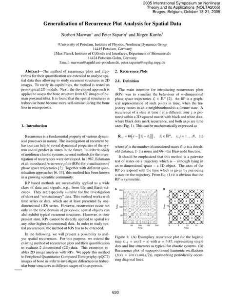 pdf generalisation of recurrence plot analysis for spatial data