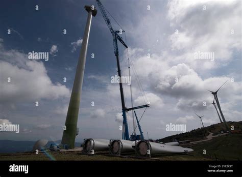 Construction Site Of Wind Power Plant In A Wind Farm Construction Site