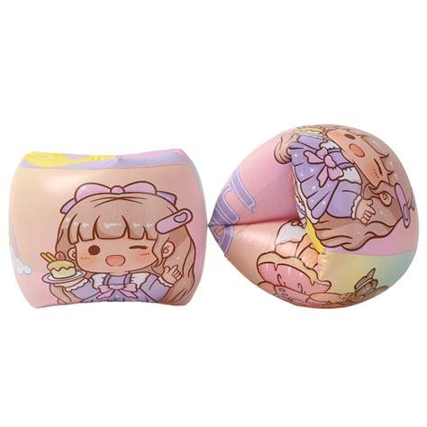 Yucurem Arm Floaties With Cartoon Print Inflatable Arm Swim Bands Floater Buoyancy Sleeves