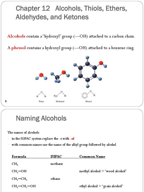 Chapter 12 Alcohols Thiols Ethers Aldehydes And Ketones Download Free Pdf Ether Methyl