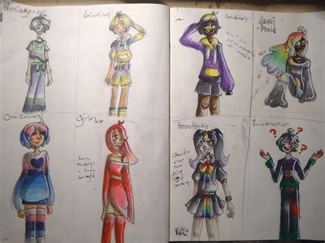 I Made Some Mini Character Designs Out Of The Sexualities Genders I Might Be R Lgbt