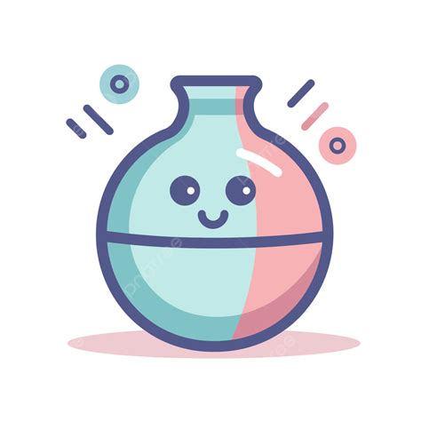 Cute Cute Chemistry Flask On A White Background Vector Bowling Lineal