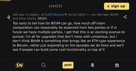 Reply On Hot Take Bitvm And Drive Chains Stacker News ~bitcoin