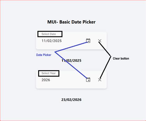create a material ui custom date picker with react js
