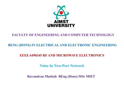 Lecture Notes Eeee6490345 Rf And Microwave Electronics Noise In Two