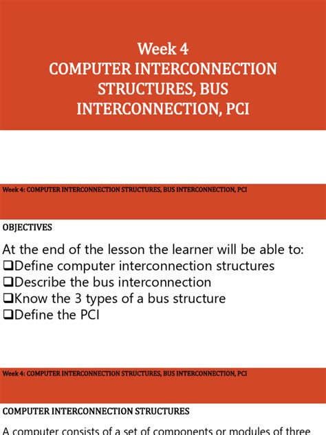 W4 Computer Interconnection Structures Bus Interconnection Pci Ppt