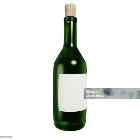 코르크 전면 보기가 있는 오래된 녹색 유리 병의 3d 렌더링 수집 가능한 증류주와 와인 투명한 배경에 격리된 현실적인 Png 그림 병에 대한 스톡 사진 및 기타 이미지