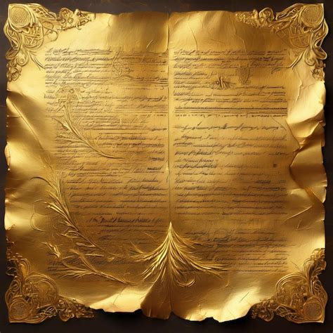 A Gold Colored Document With A Gold And Black Background Premium Ai
