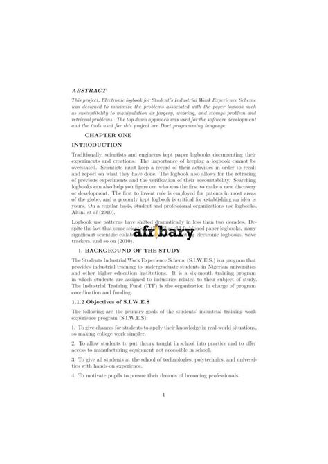 Design Implementation Of Electronic Logbook For Babes Industrial Work Experience Scheme