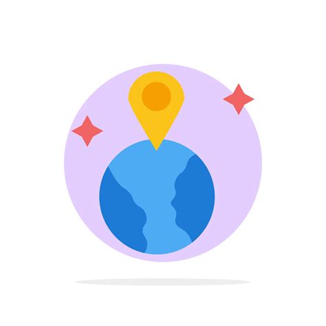 World Map Location Abstract Circle Background Flat Color Icon 14328127