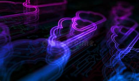Cloud Computing And Online Storage Symbol Digital Concept 3d