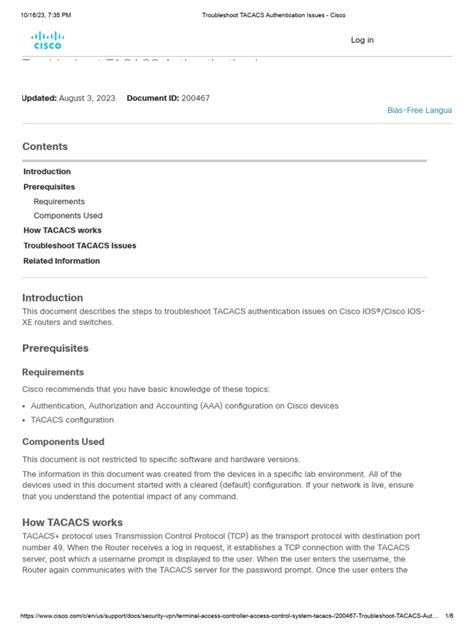 26 Device Administration Troubleshooting A Troubleshoot Tacacs Authentication Issues Pdf Ip