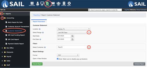Customer Statement Report Help